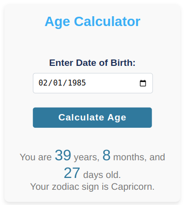 Calculate Age as of Date - Accurate Age Calculator